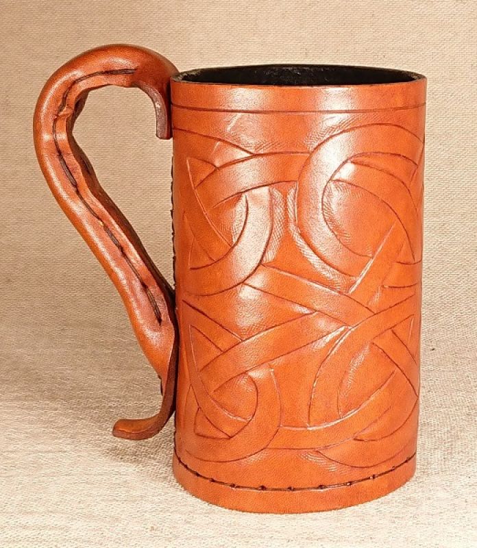 Full Body Celtic Knot Leather Tankard & Jack • Hidebound